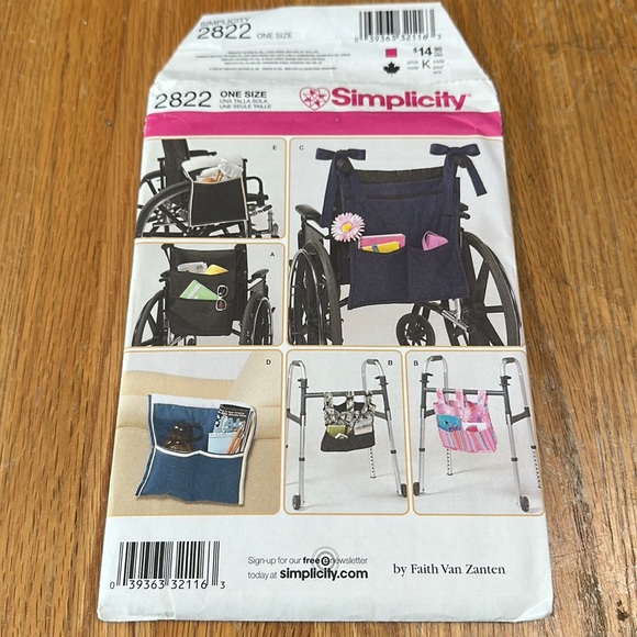 Simplicity | Office | Uncut Craft Sewing Pattern Wheelchair Walker ...